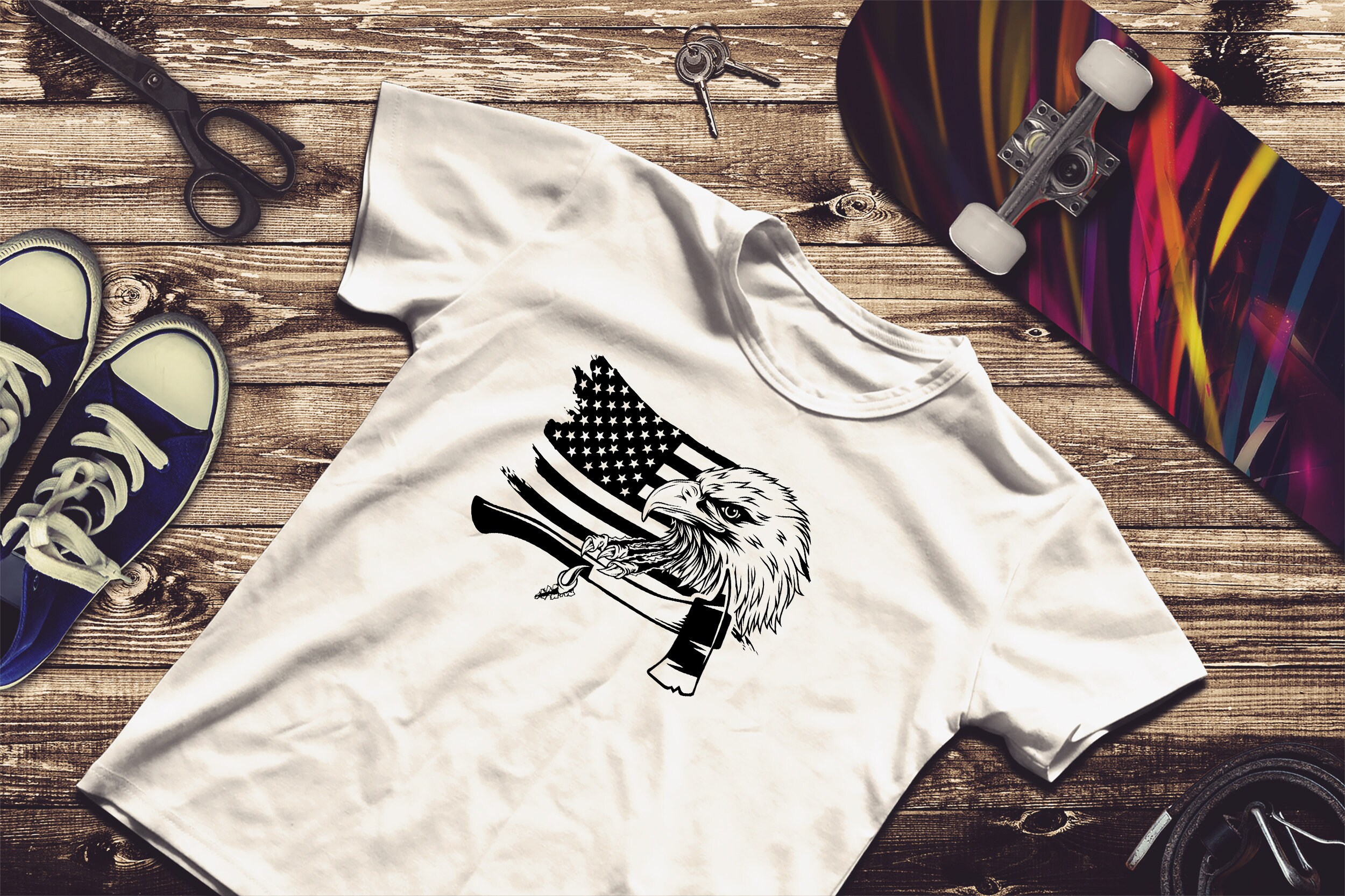 Firefighter Eagle Svg Fireman Tshirt Svg Distressed - Etsy