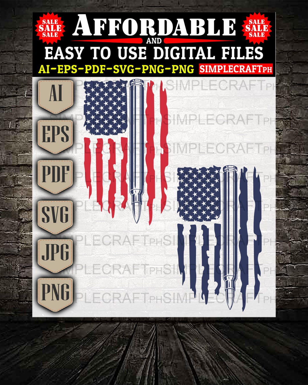 Bullet American Flag Svg 4th July Svg Distressed American Flag Svg ...