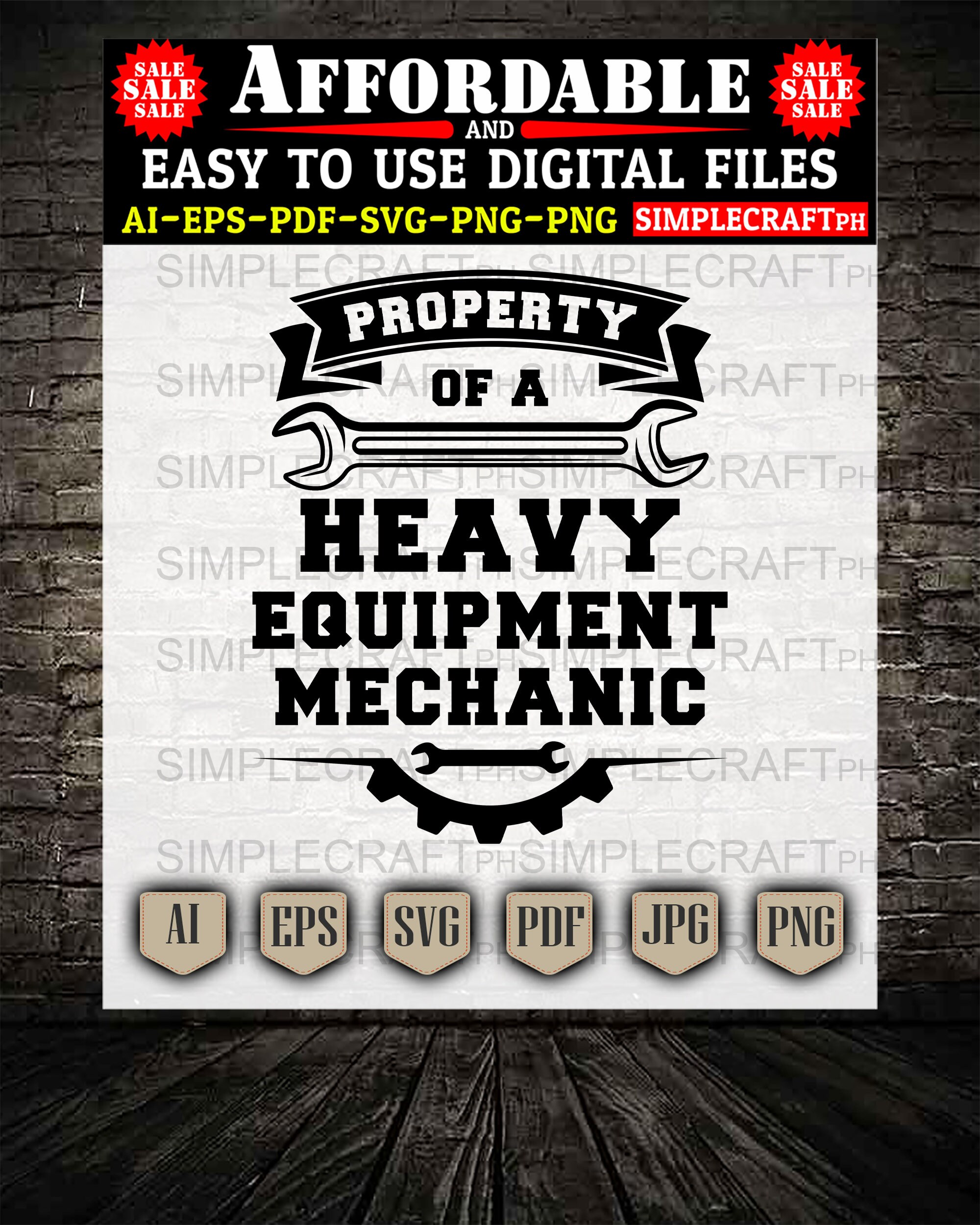 Heavy Equipment Mechanic svg Badass Mechanic svg | Etsy