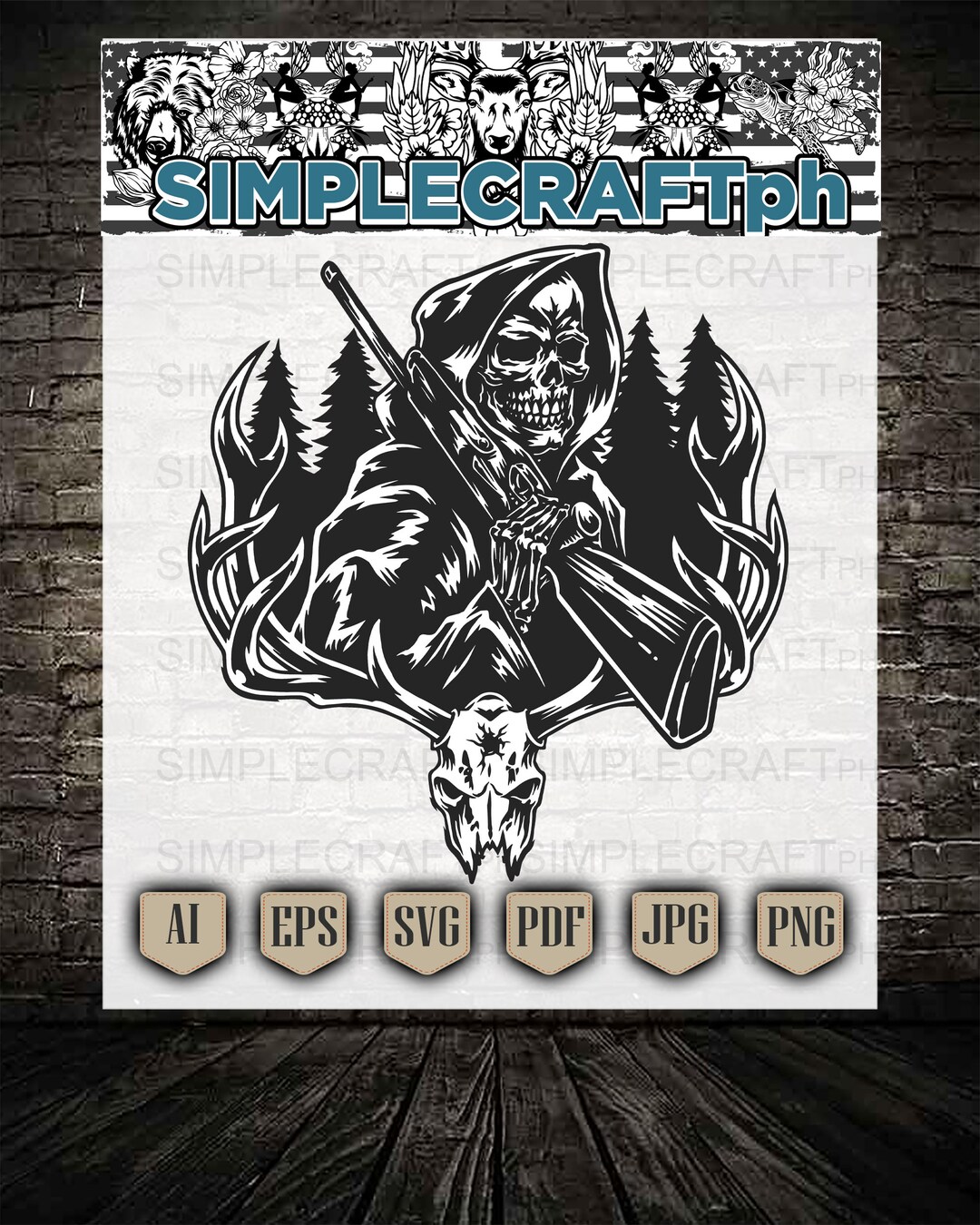 Deer Head Collector Svg || Deer || Hunting Deer Svg || Hunting Rifle ...