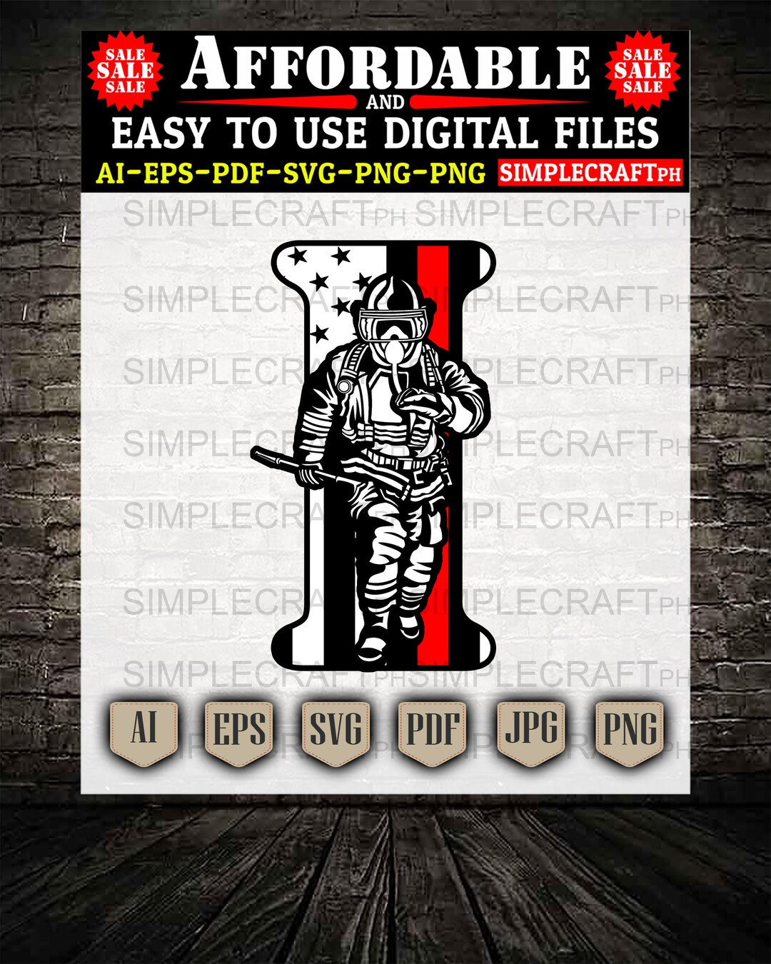 Firefighter Initial Letter I Svg Fireman Tshirt Svg Distressed American ...