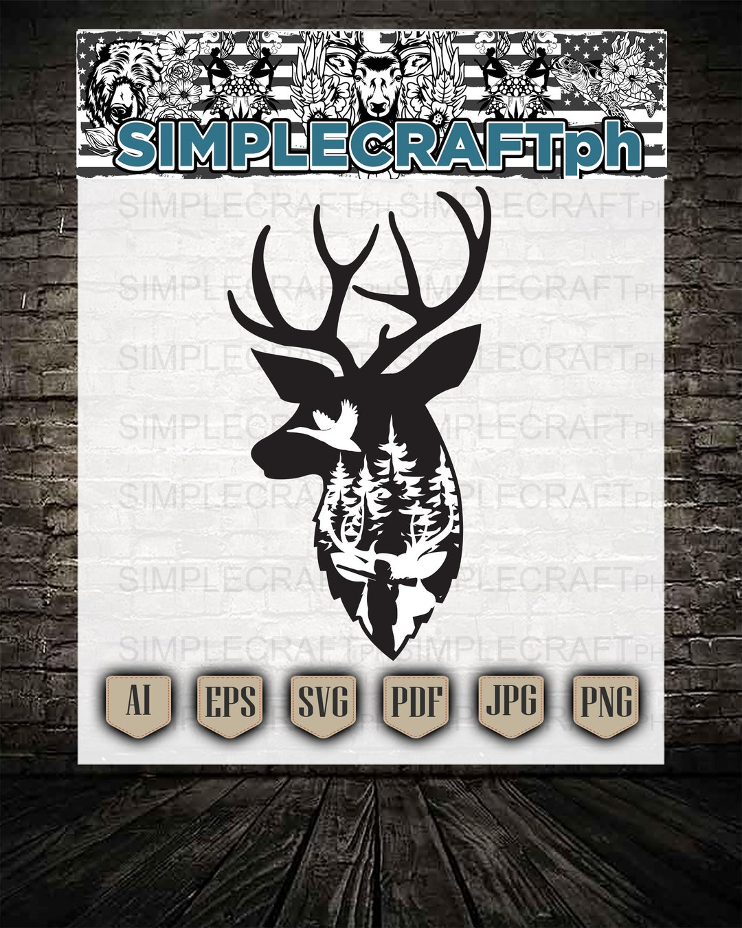 Deer Svg || Hunting Deer Svg || Cervidae Svg || Outdoor Hunting Svg ...
