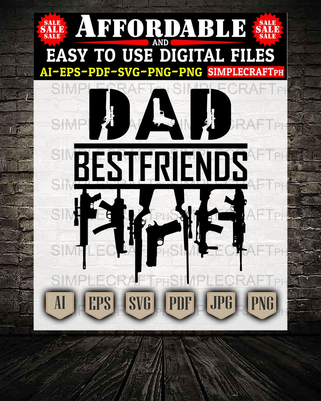 Gun Dad Svg Dad Armed and Dadly Svg Top Dad Svg Best Dad Svg Daddys ...