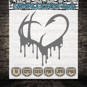 Dripping Antler Svg || Dripping Hook Svg || Deer Hunting Svg || Fishing ...
