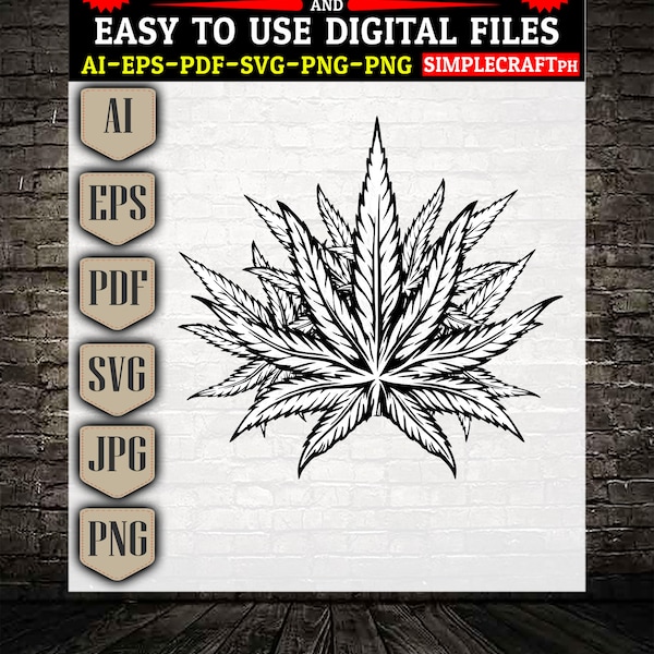 Cannabis Leaf Svg - Etsy