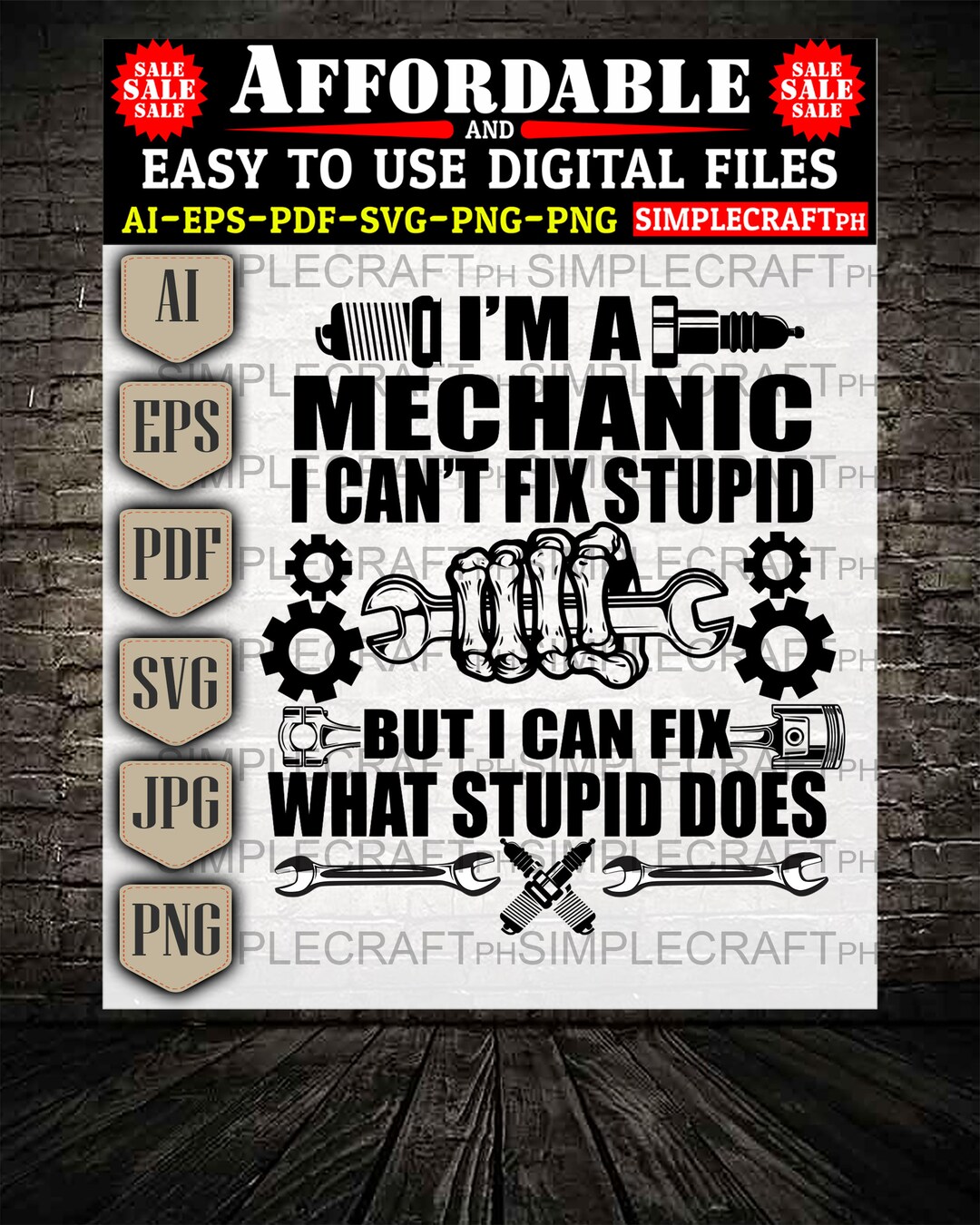 Ican't Fix Stupid Svg || Mechanic Svg || Wrenches Svg || Mechanic ...