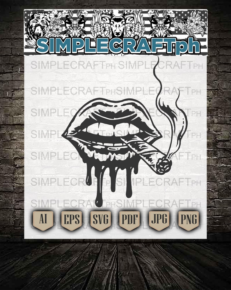 Dripping Lips Svg Stoner Girl SVG Weed SVG 420 SVG - Etsy