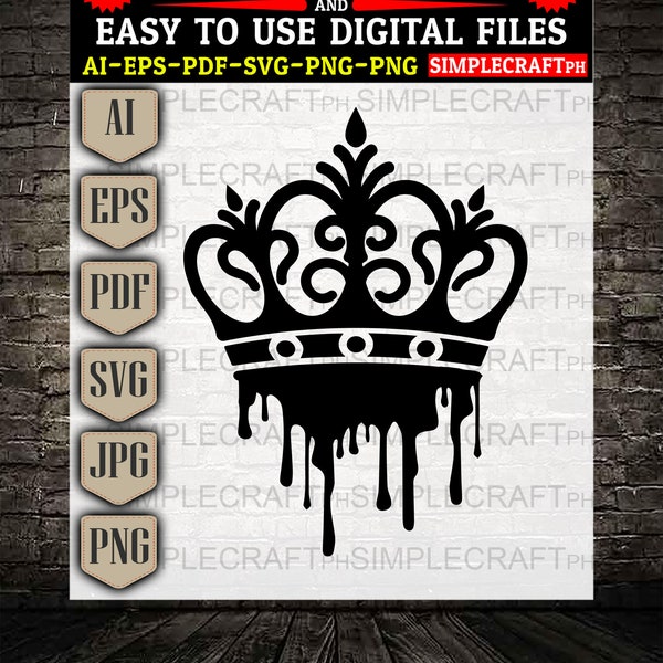 Dripping Crown Svg - Etsy