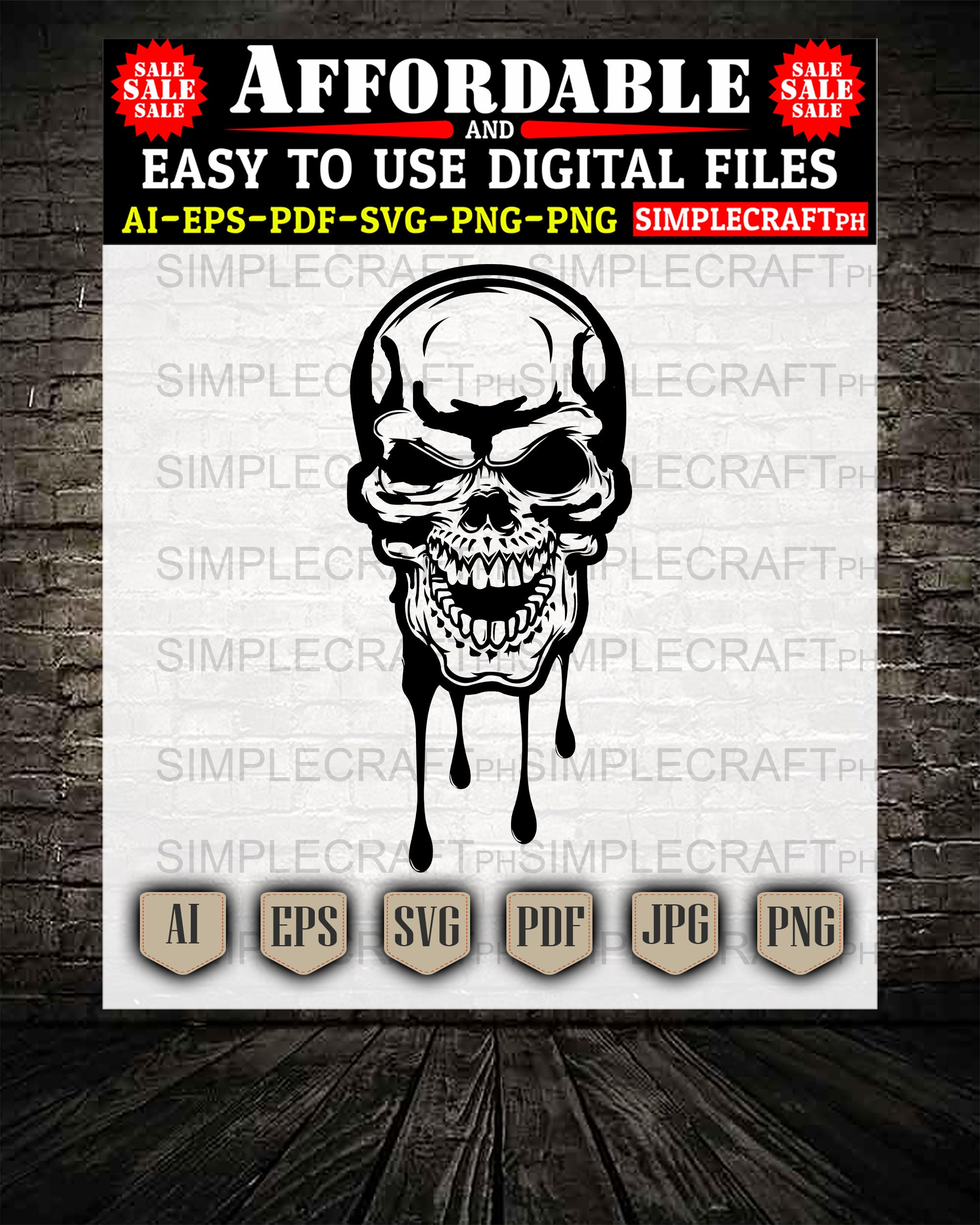 Dripping Skul Svg Skull Svg Badass Skull Svg Drip - Etsy UK
