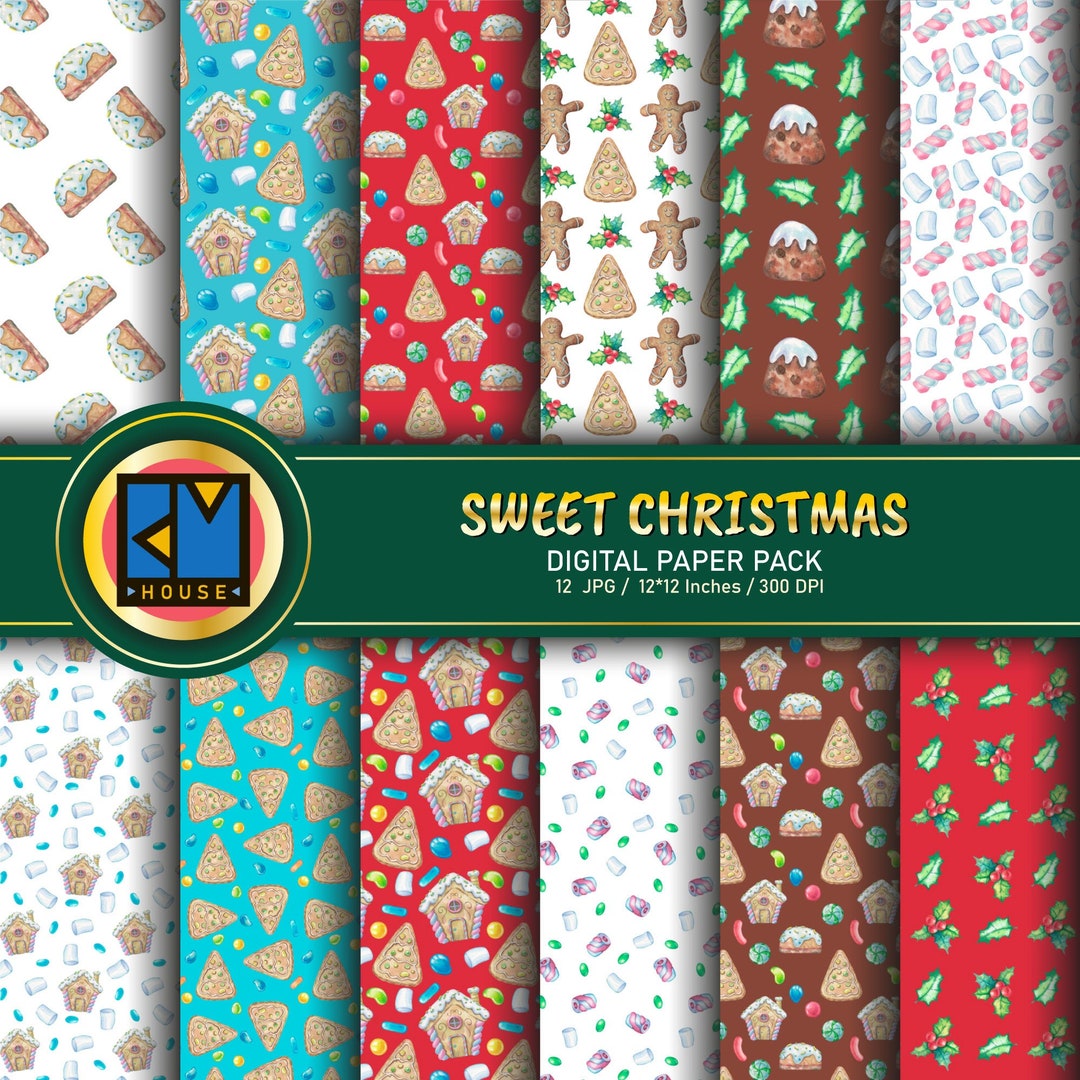 Christmas Digital Paper,printable Watercolor Paper Pack,christmas ...