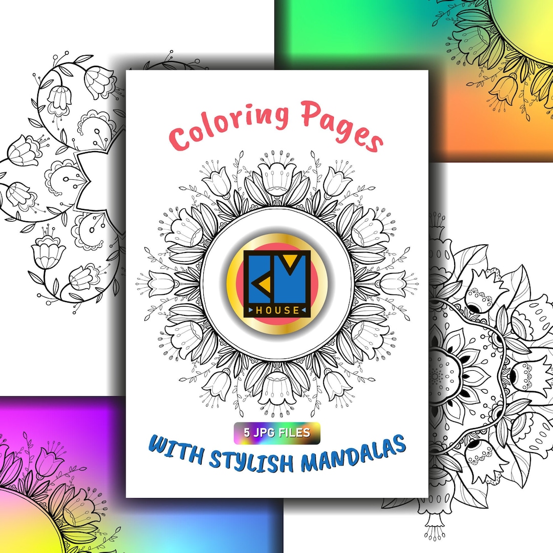 Digital Mandala Coloring Pages. Adults and Kids Coloring Page. Mandala ...