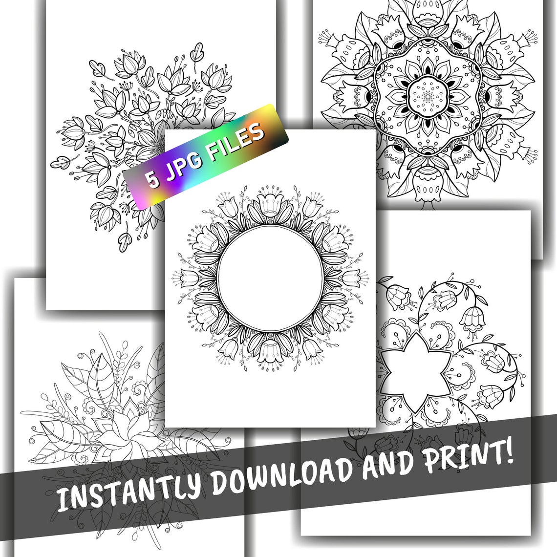 Digital Mandala Coloring Pages. Adults and Kids Coloring Page. Mandala ...
