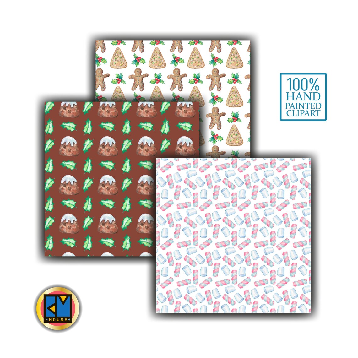 Christmas Digital Paperprintable Watercolor Paper - Etsy