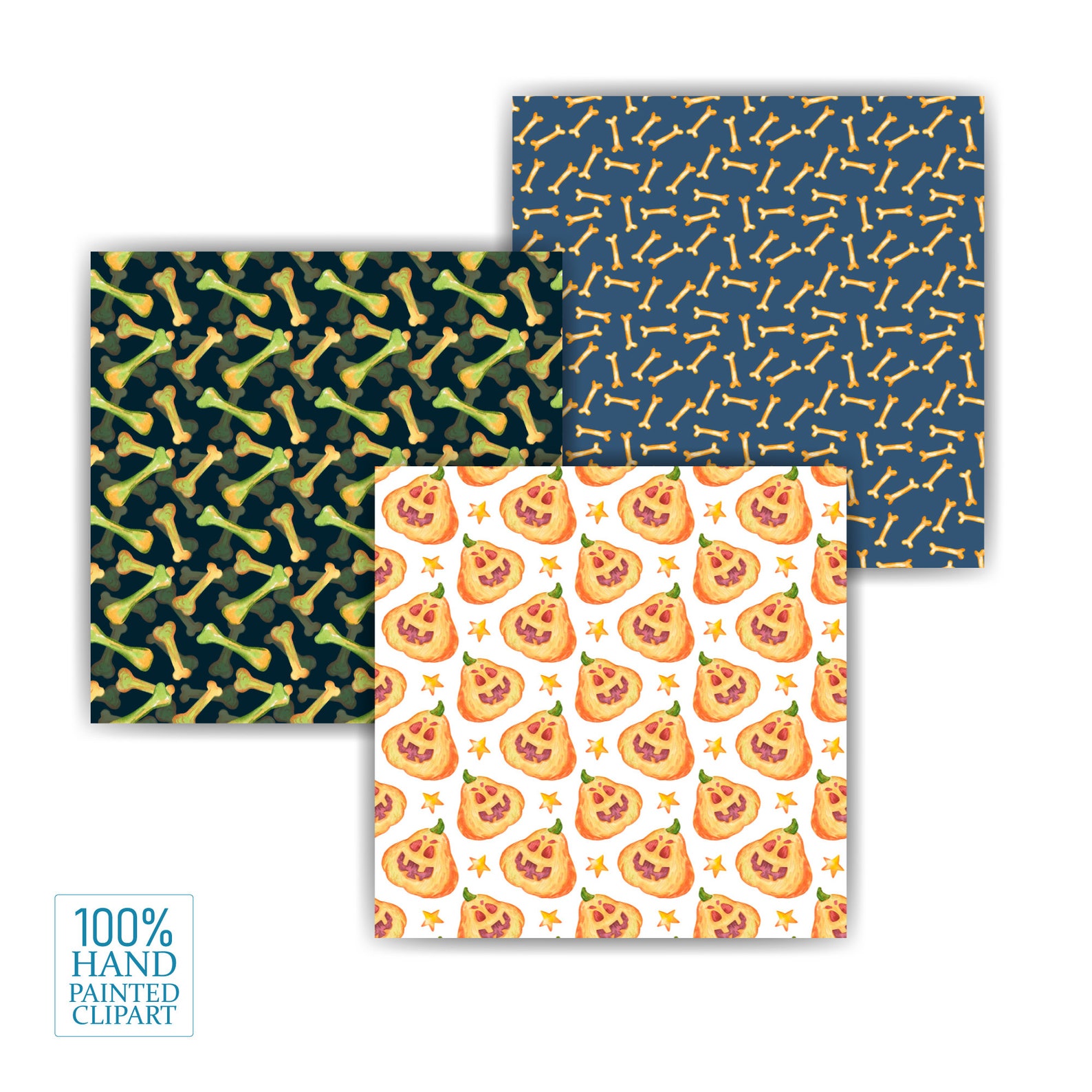 Watercolor Halloween Digital Papers, Halloween Pattern Paper, Halloween ...