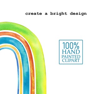 Watercolor Rainbow Clipart. Bright PNG Hand Drawn Illustration in ...