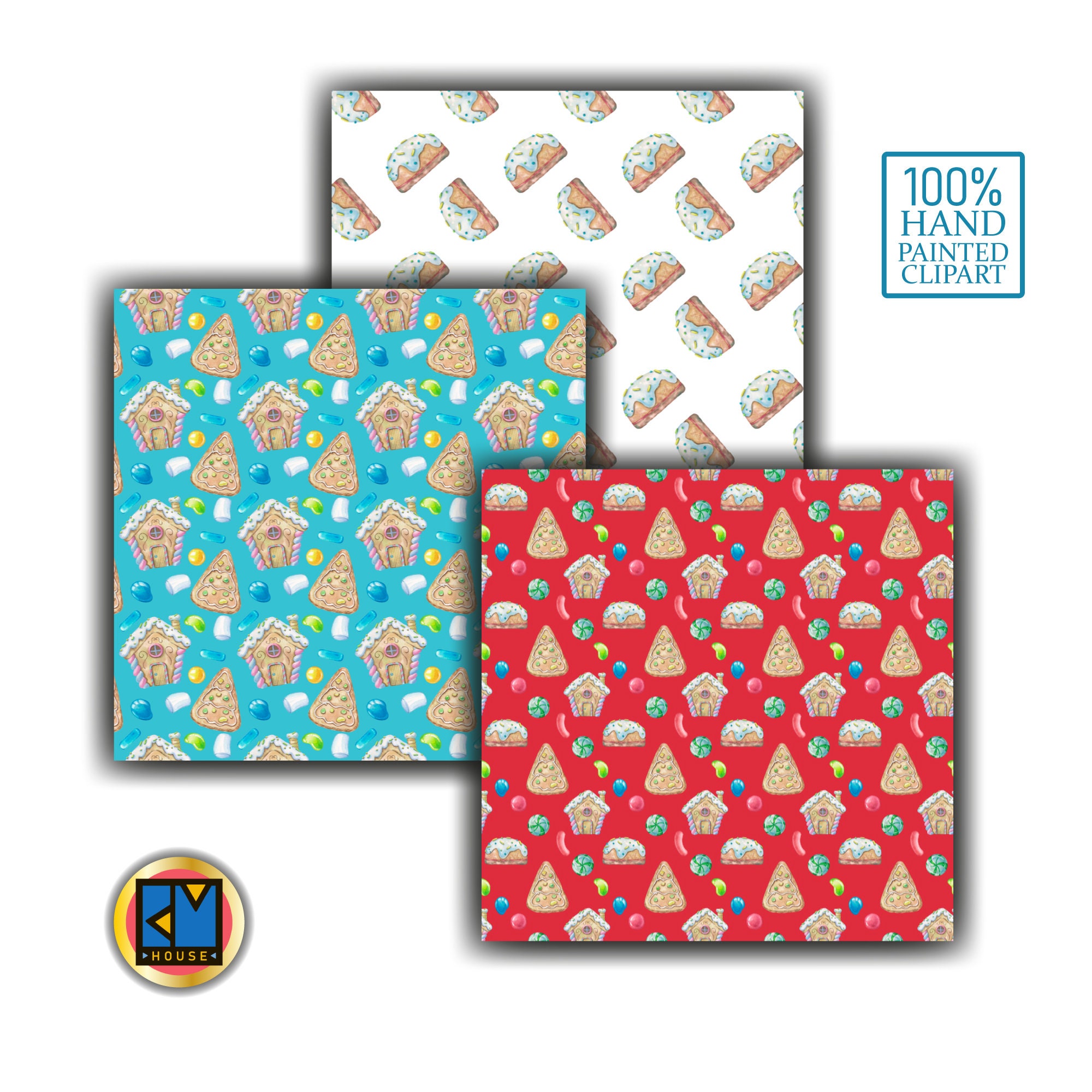 Christmas Digital Paperprintable Watercolor Paper - Etsy