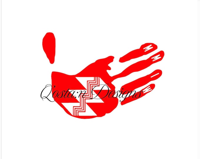 MMIW, Sticker,decal, Red Hand With the Hupa/yurok Stairway to Heaven ...