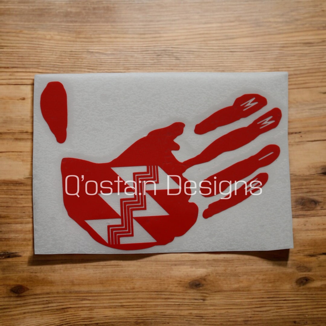 MMIW, Sticker,decal, Red Hand With the Hupa/yurok Stairway to Heaven ...