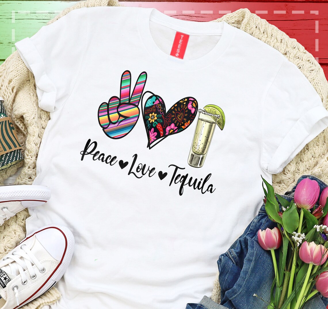 Peace Love Mexican Traditional Items Shirt - Etsy