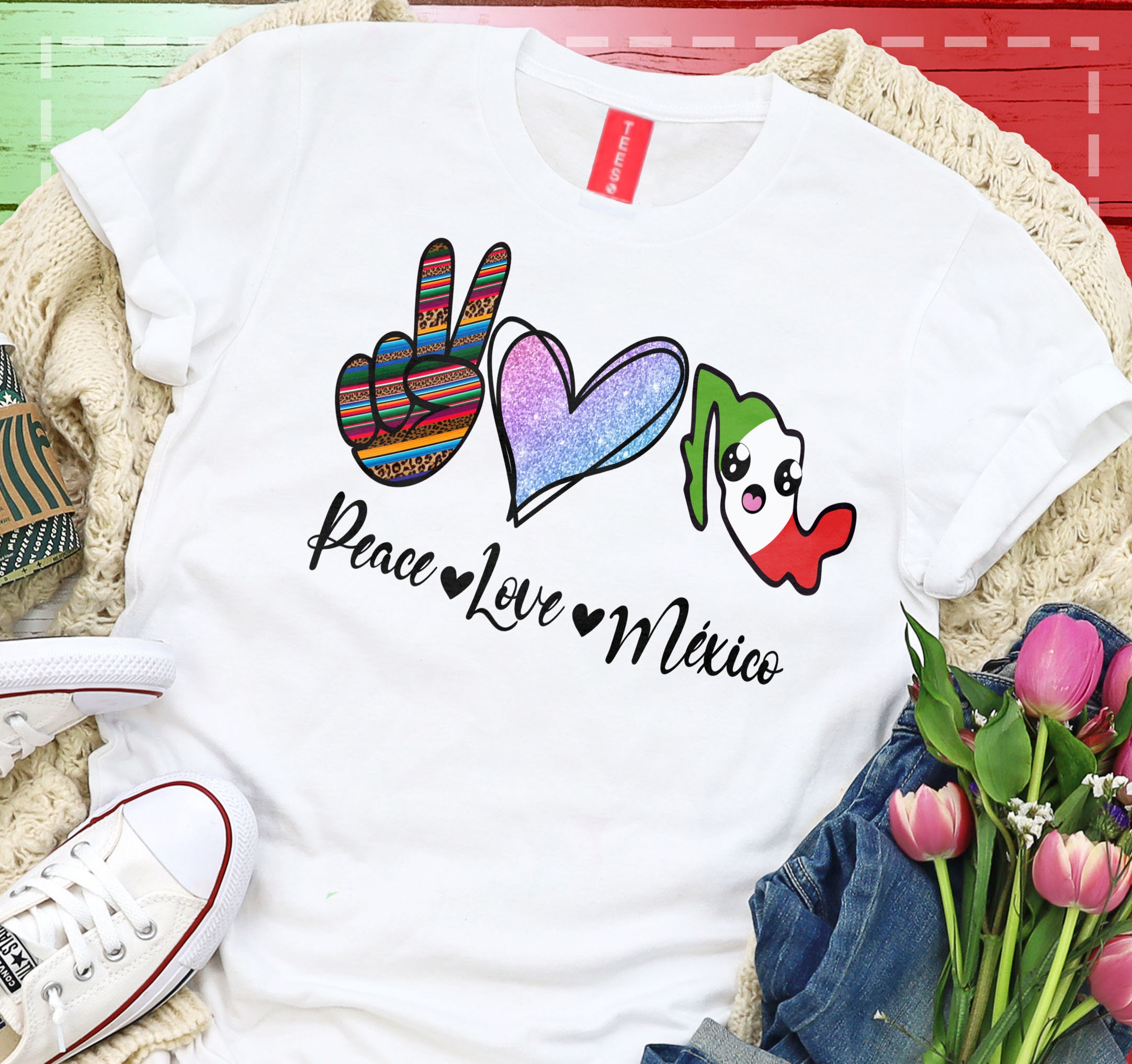 Peace Love Mexican Traditional Items Shirt - Etsy
