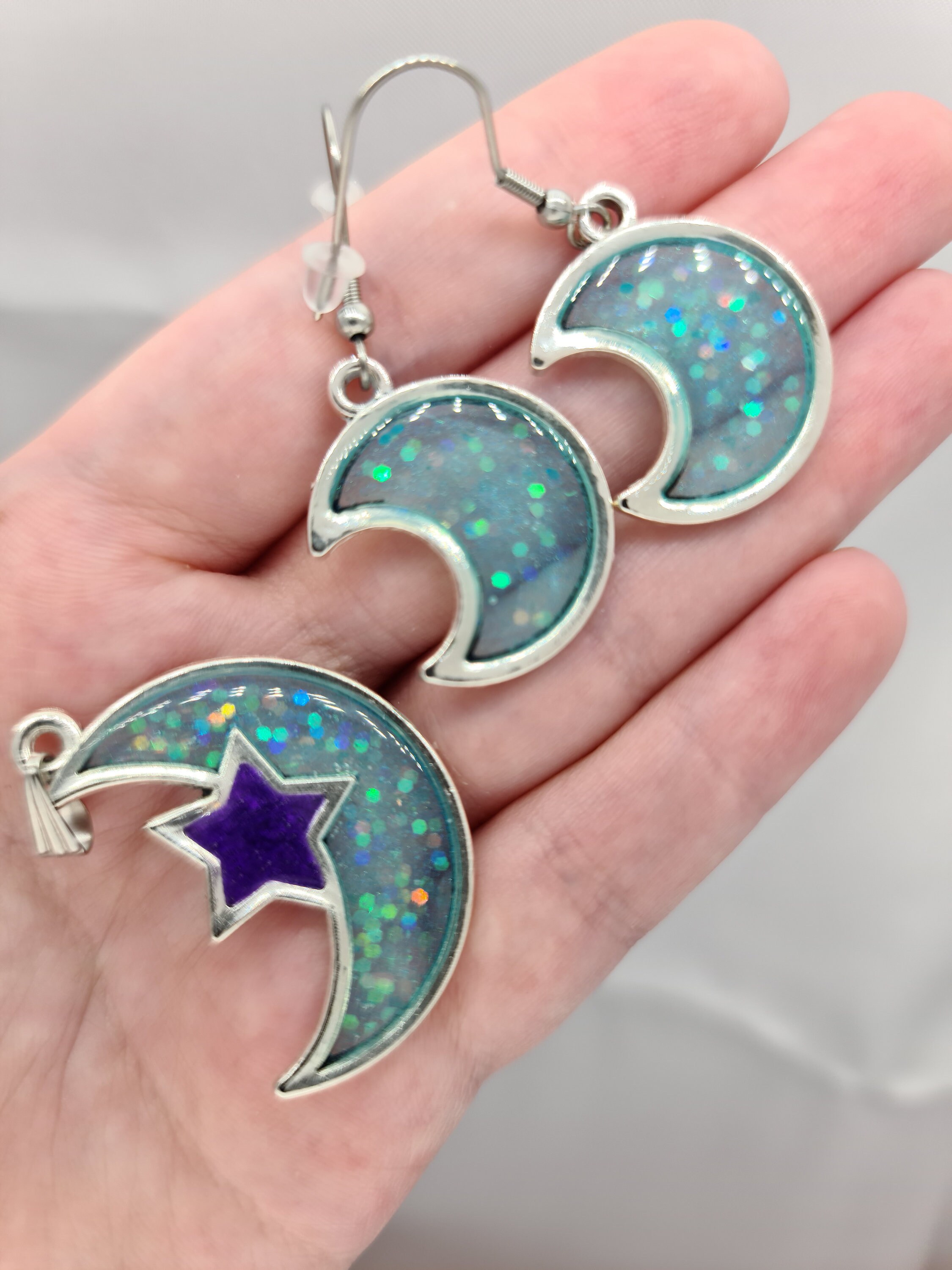 Conjunto de joyas celestiales azules / joyería / pendientes / | Etsy