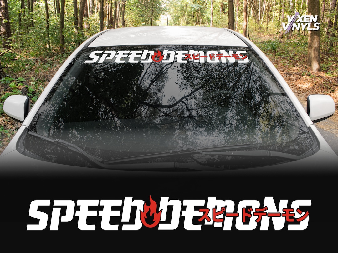JDM Windshield Banner Speed Demon Kanji Vinyl Decal Sticker | Gift for ...