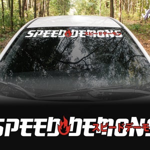 JDM Windshield Banner Speed Demon Kanji Vinyl Decal Sticker | Gift for ...