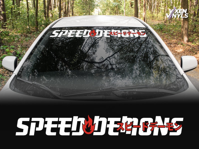 JDM Windshield Banner Speed Demon Kanji Vinyl Decal Sticker | Gift for ...