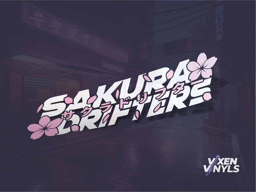 Sakura Drifters Stacked JDM Cherry Blossom Petals Vinyl Decal Sticker ...