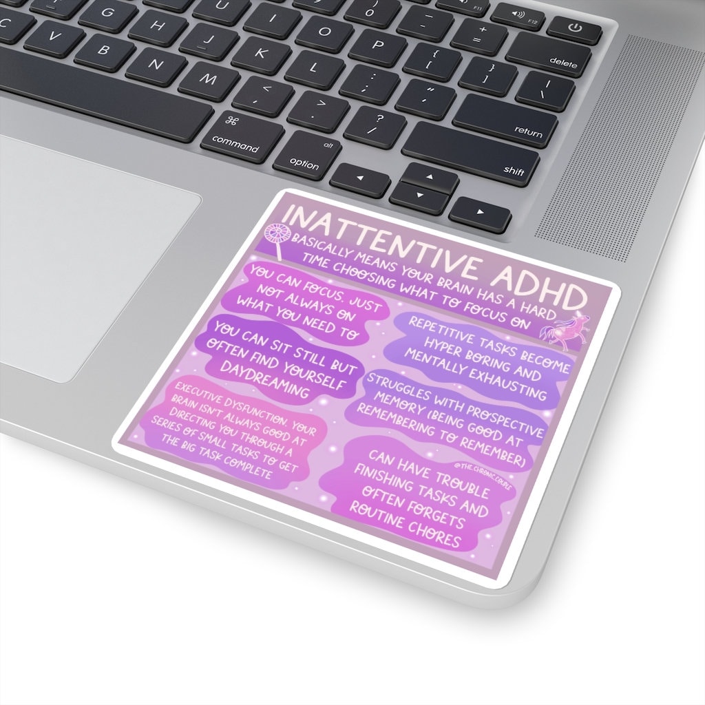 Inattentive Type ADHD Square Stickers - Etsy