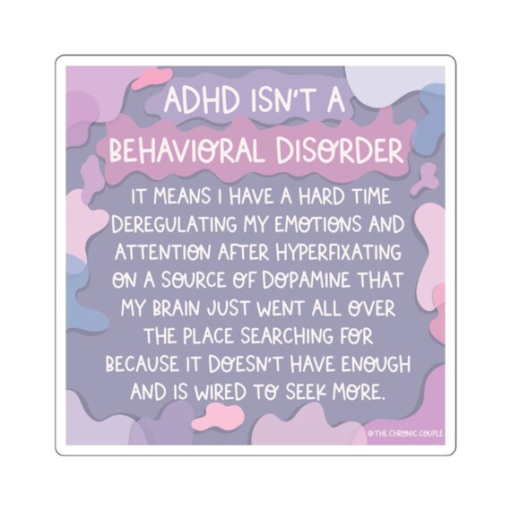 ADHD Square Stickers | Etsy