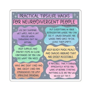 Inattentive Type ADHD Square Stickers - Etsy