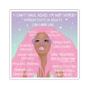Inattentive Type ADHD Square Stickers - Etsy