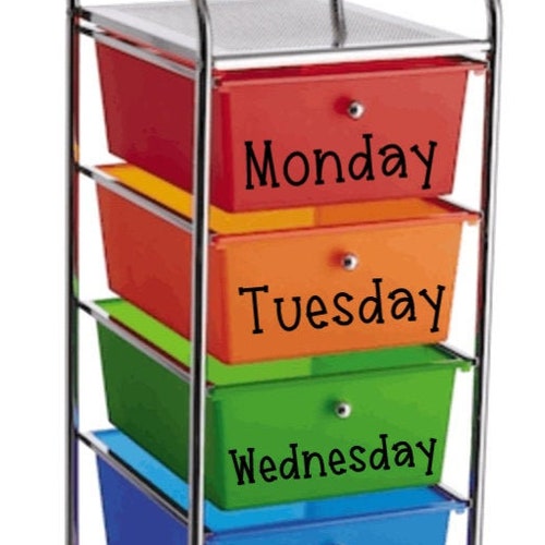 Custom Labels for Rainbow Rolling Cart Drawer Labels Set of - Etsy