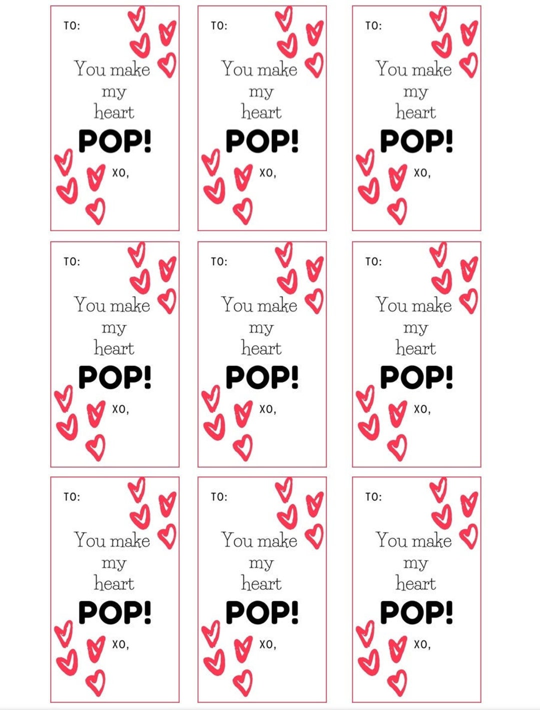 Pop It Valentines Day Tag - Ring Pop Valentine Tag - Valentines Day ...