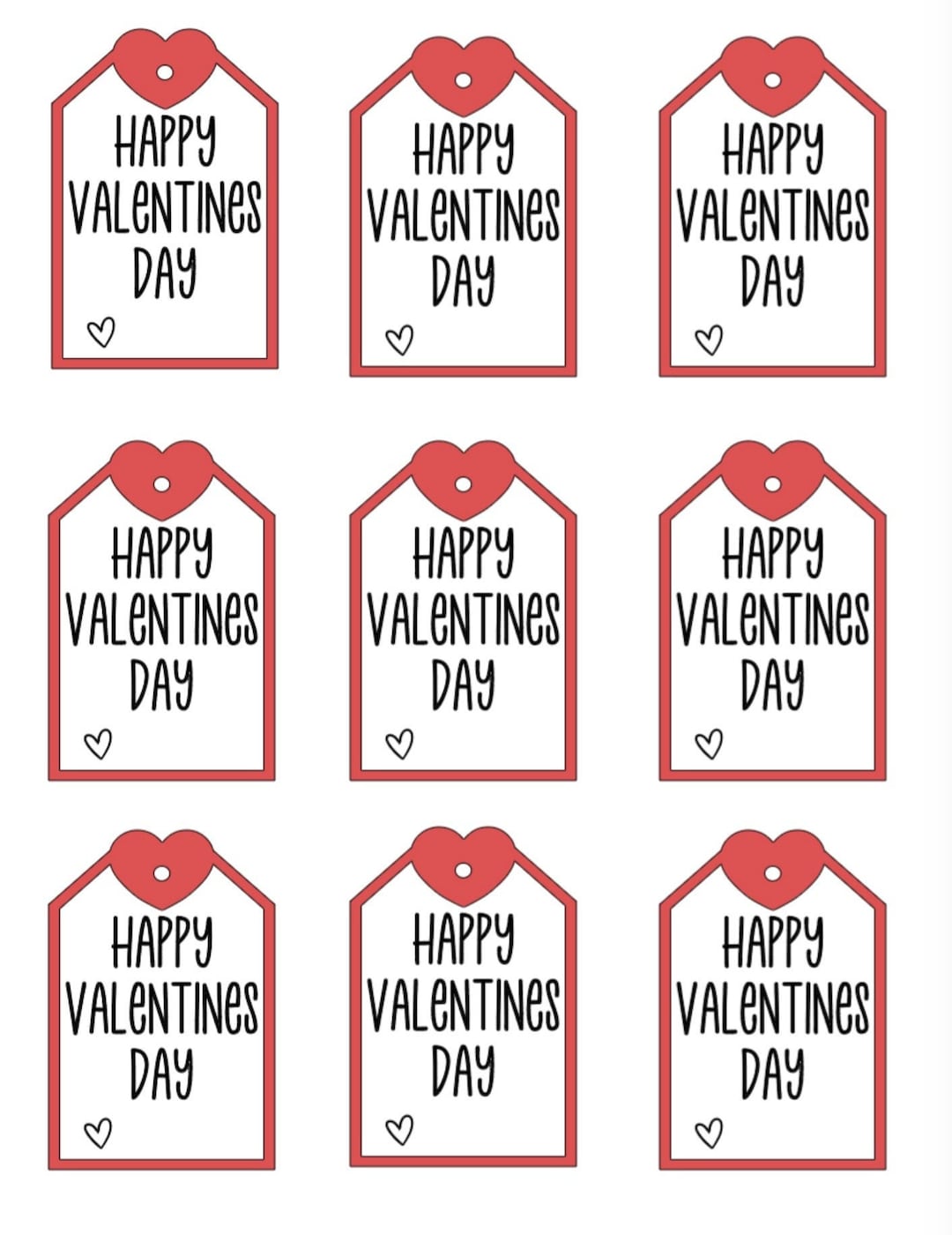 Valentines Tags Printable- Valentine Tag - Valentines Day Present Tag ...