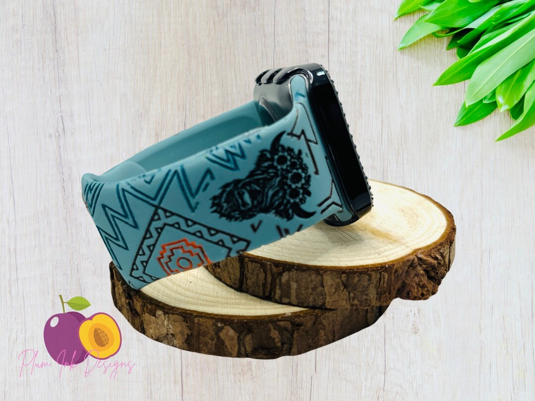 Aztec Highland Cow Engraved Smartwatch Band: Southwestern Style - Etsy