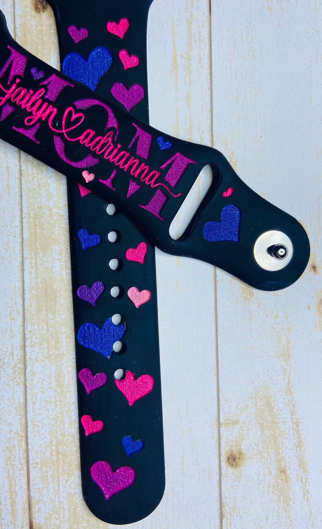 Mom With Kids Names and Hearts Laser Engraved Smart Watch, Samsung ...