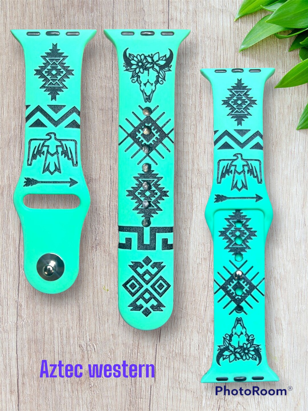 Aztec Cow Skull Engraved Smartwatch Band: Western Style - Etsy