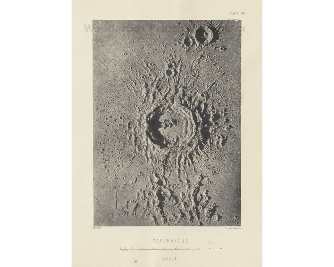 Moon Craters Drawing Plaster Model of Copernicus Lunar Crater, by James ...