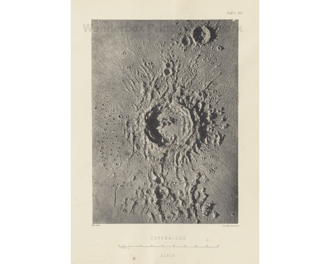 Moon Craters Drawing Plaster Model of Copernicus Lunar Crater, by James ...