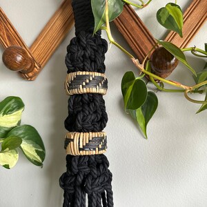 Black Boho Macrame Plant Hanger - Etsy