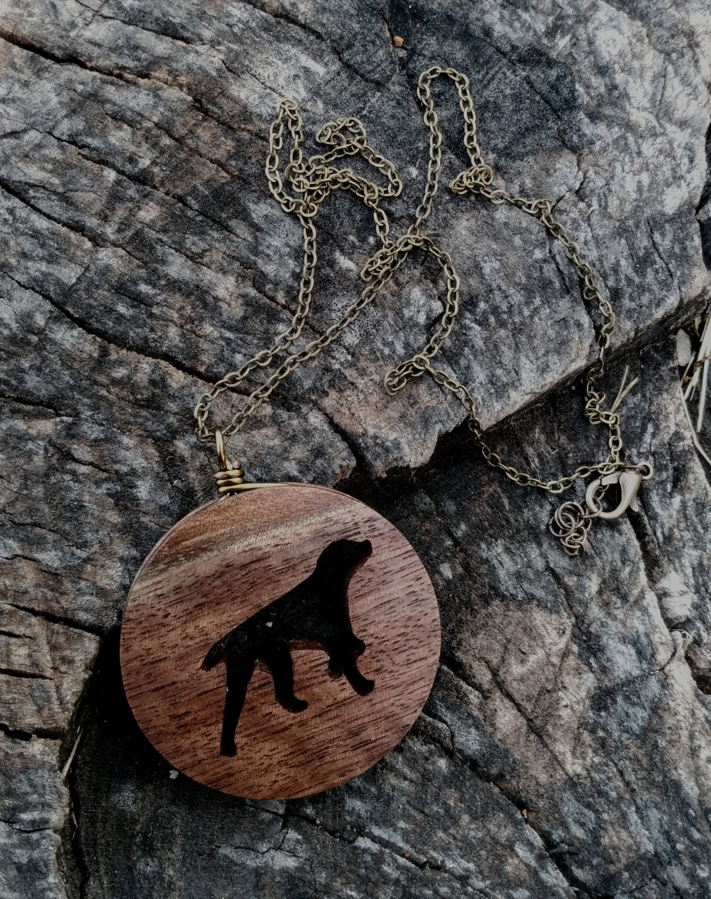 German Shorthaired Pointer Cutout in Walnut Necklace - Etsy
