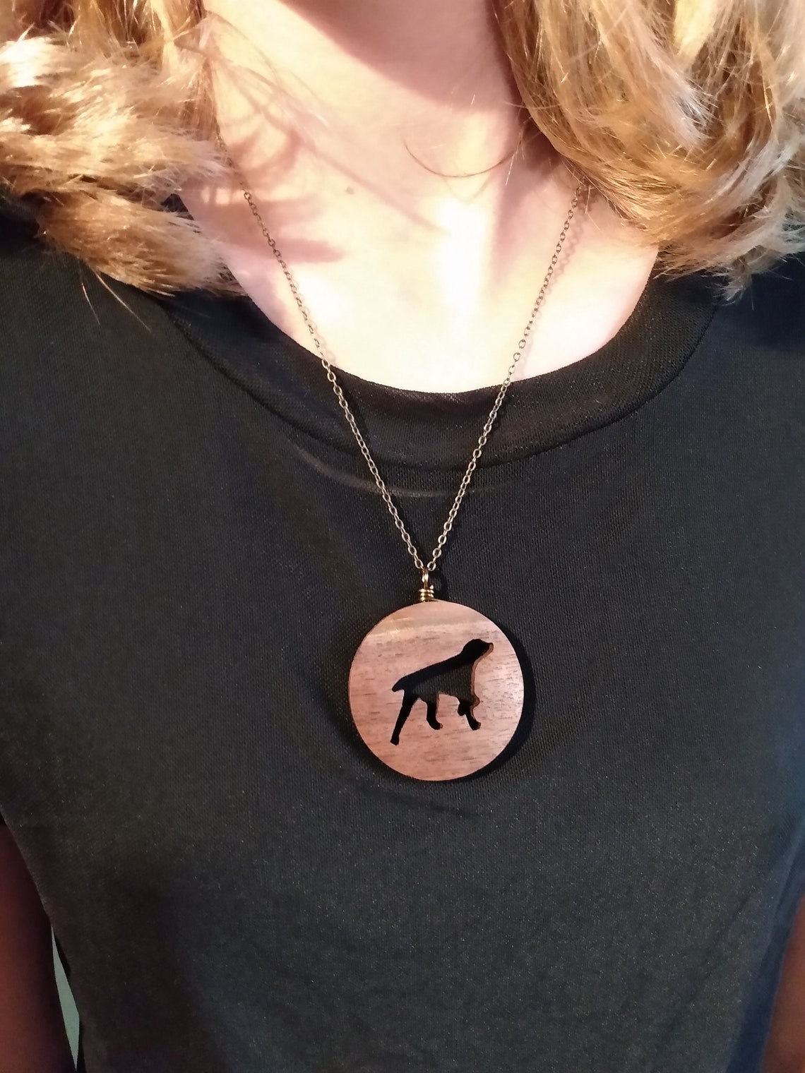 German Shorthaired Pointer Cutout in Walnut Necklace - Etsy
