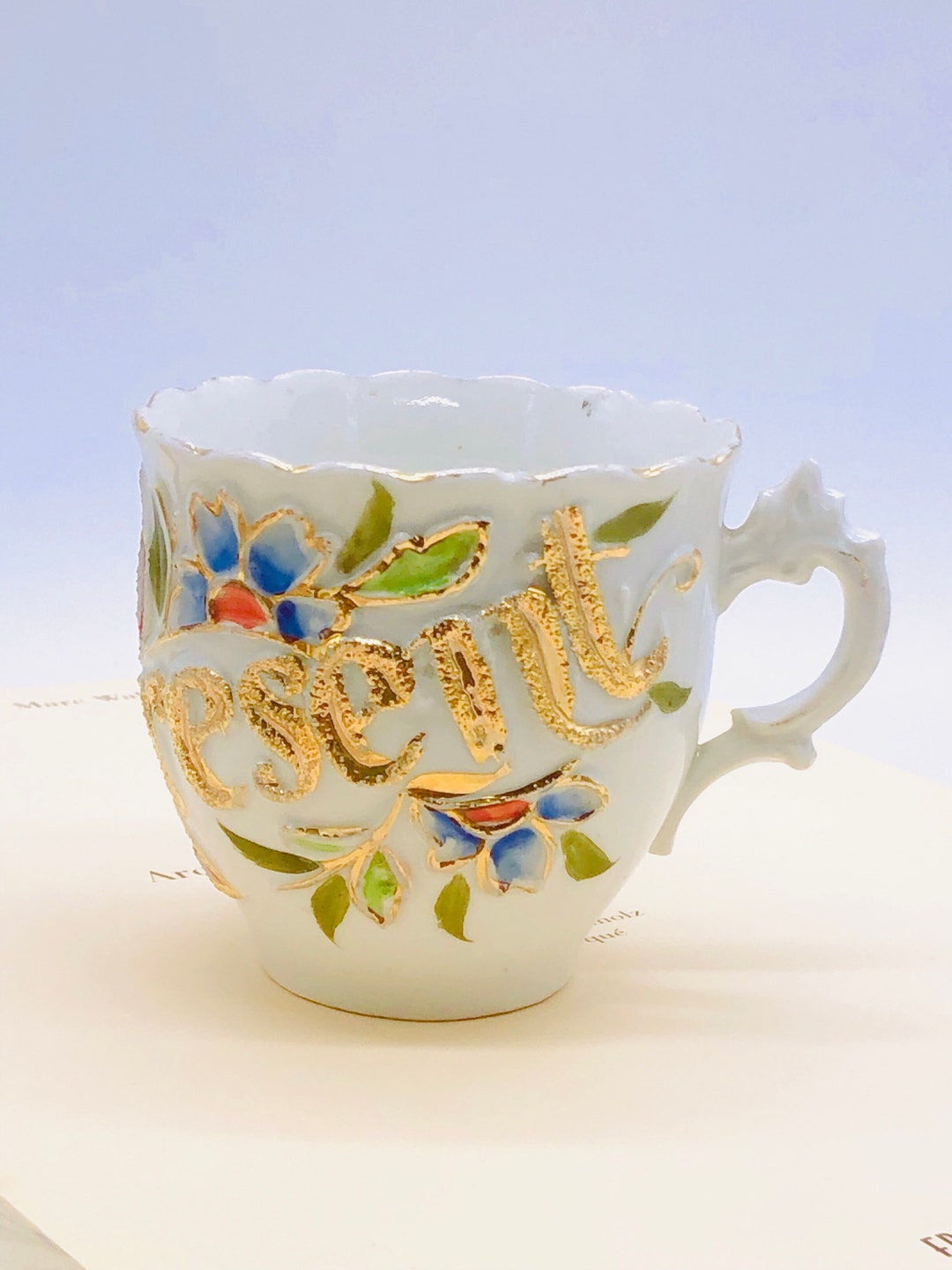 Beautiful Vintage Mug German Luster W Lilacs on White - Etsy