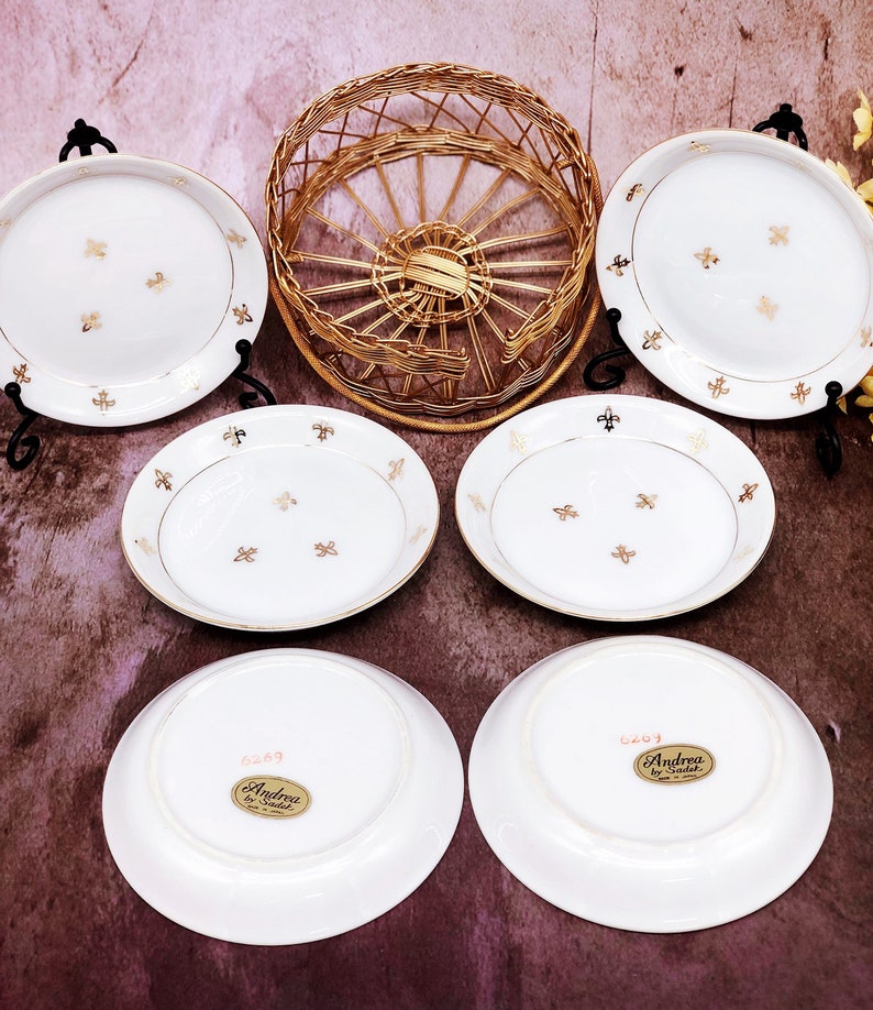 Vintage Andrea by Sadek Fluer De Lis Coasters With Gold Wire - Etsy