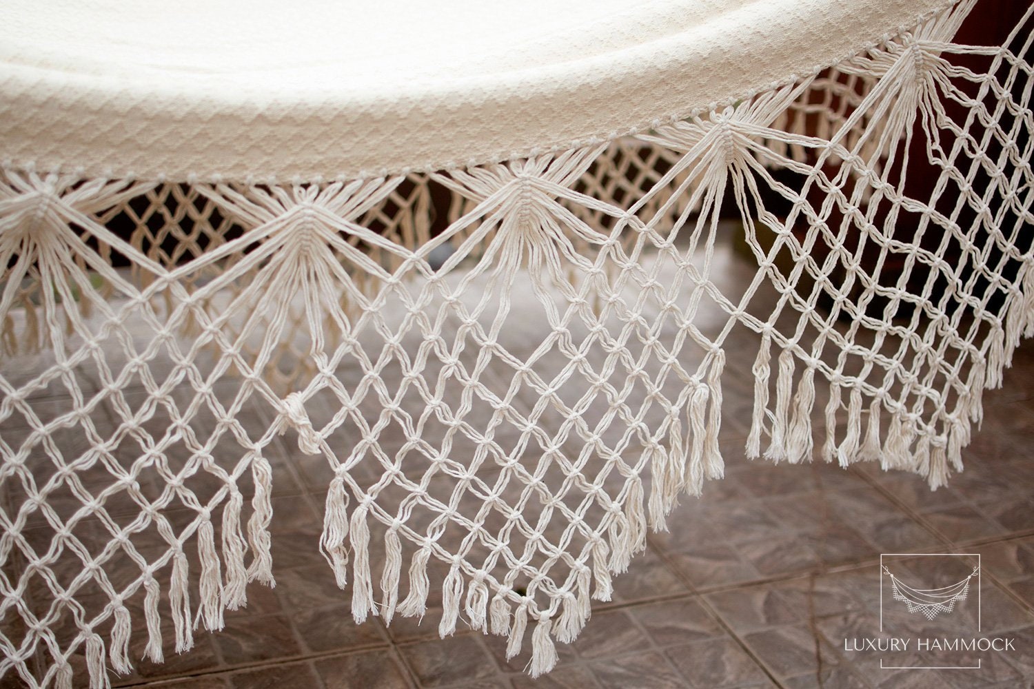 White Luxury Hammock With Macrame 14ft X 5ft Brazilian | Etsy