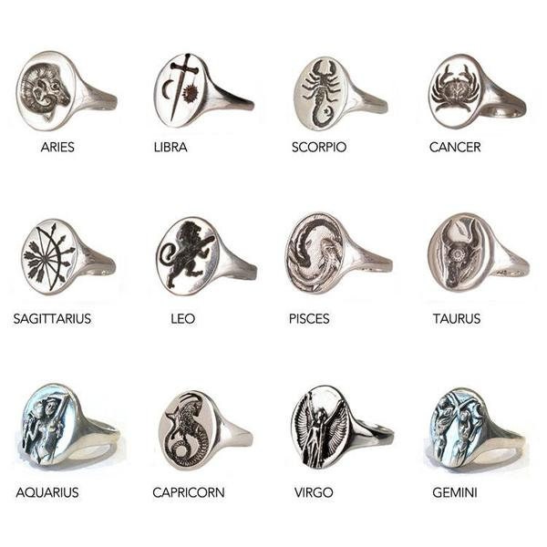 Zodiac Sign Signet Ring, Zodiac Signet Rings, Zodiac Sign, Zodiac Rings ...