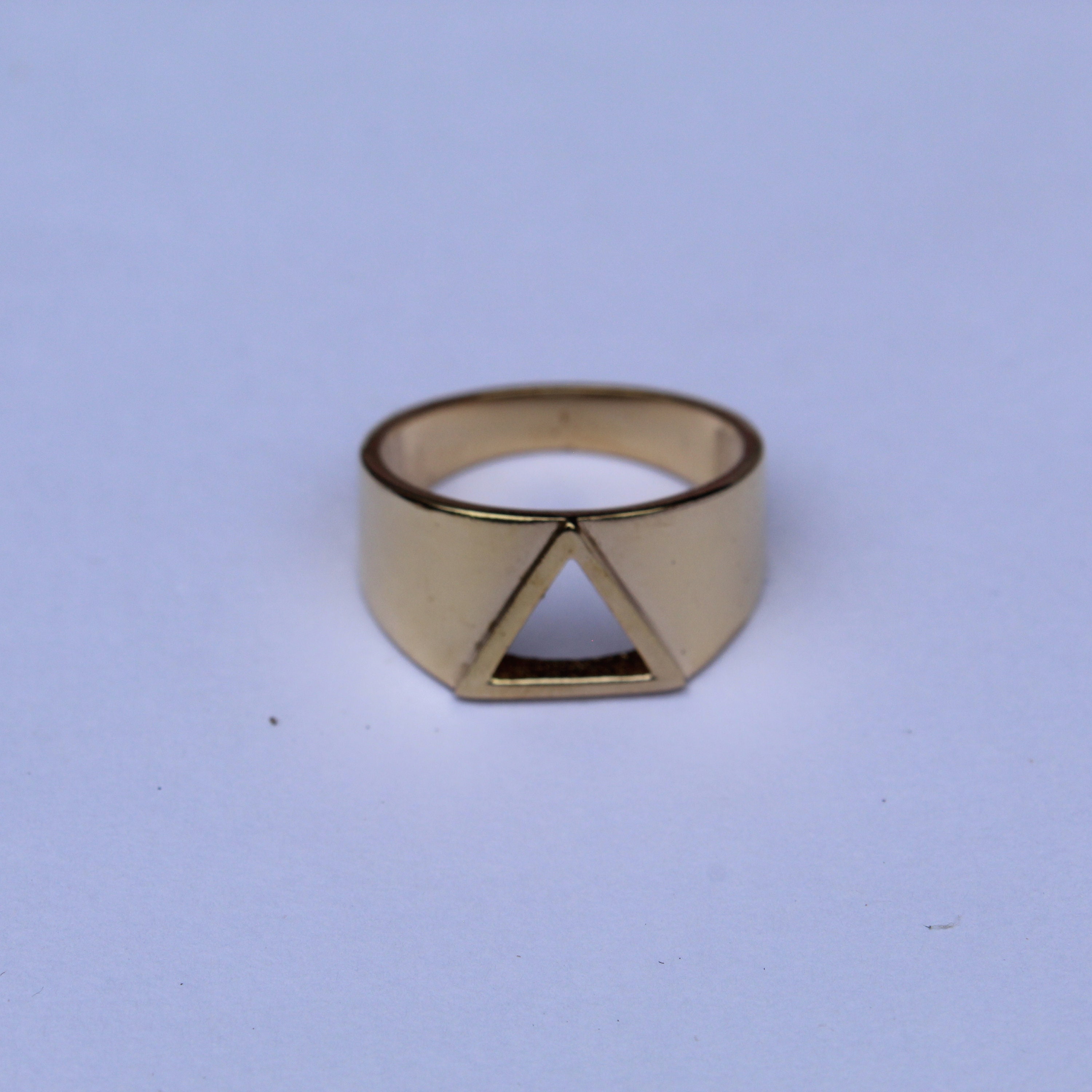 Men's Hollow Triangle Signet Ring, V Ring, Man Ring, Rings for Men, 925 ...