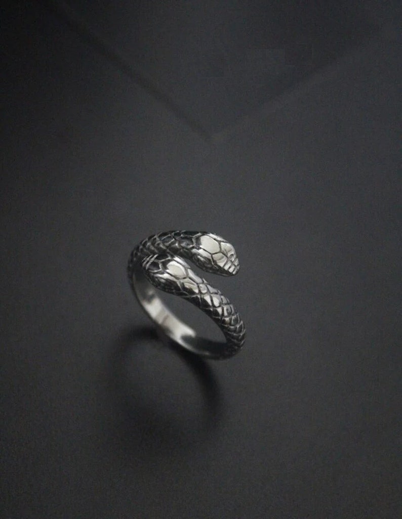 Dual Snake Ring, Bronze Snake Ring, Gothic Rings, Dual Face Snake Rings ...
